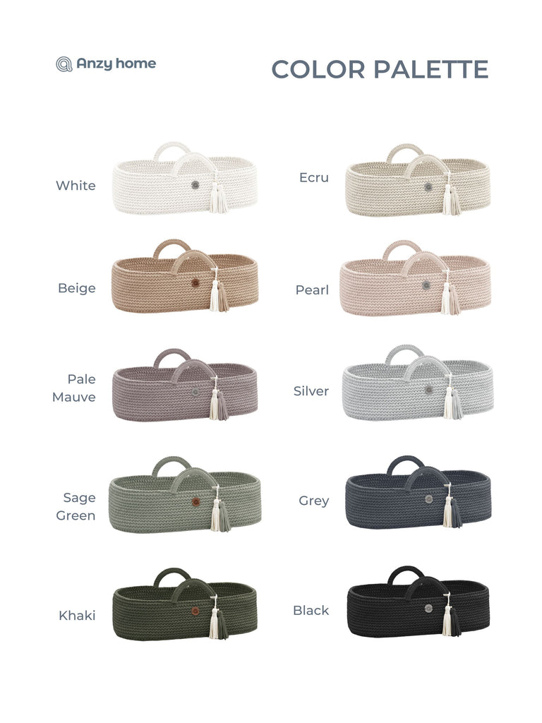 XL Baby Moses Basket for Loungers | Unique & Safe by Anzy Home